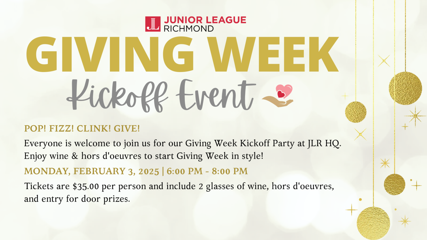 Giving Week Kickoff Event – Junior League of Richmond